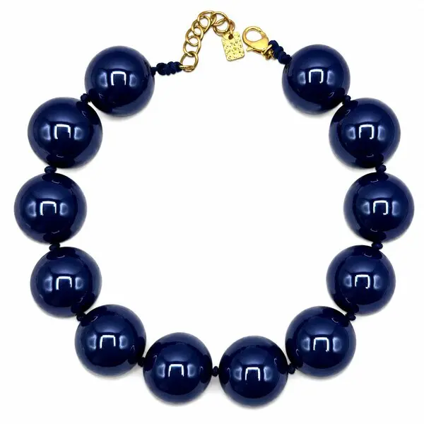 MICHAEL NASH JEWELRY Lucy Navy Gumball Necklace - Blue