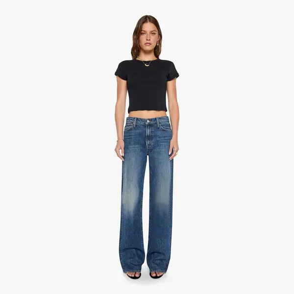 MOTHER The Dodger Zip Heel Track Jeans - Blue