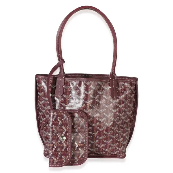Goyard Burgundy Goyardine Canvas Anjou - Red