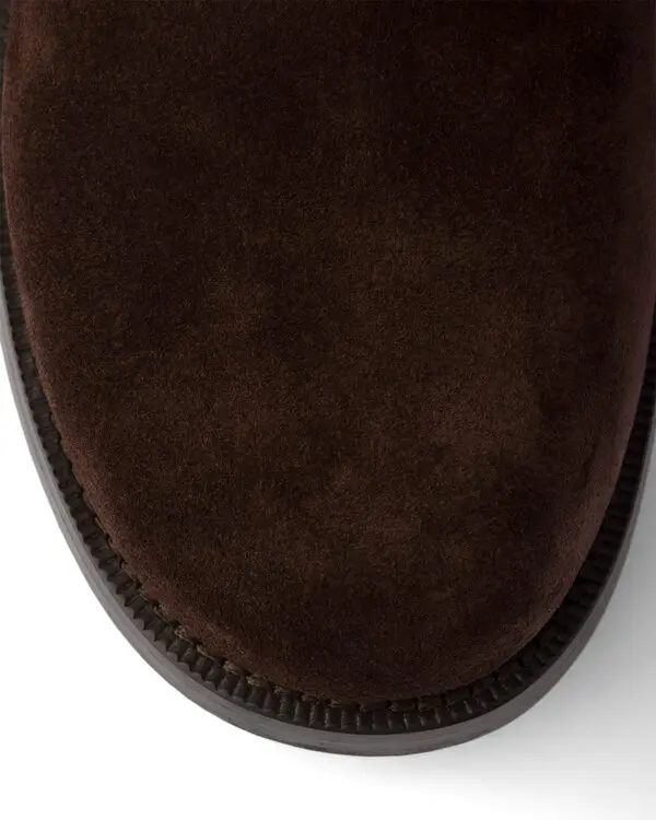 Prada Suede Mid-calf Boots - Brown