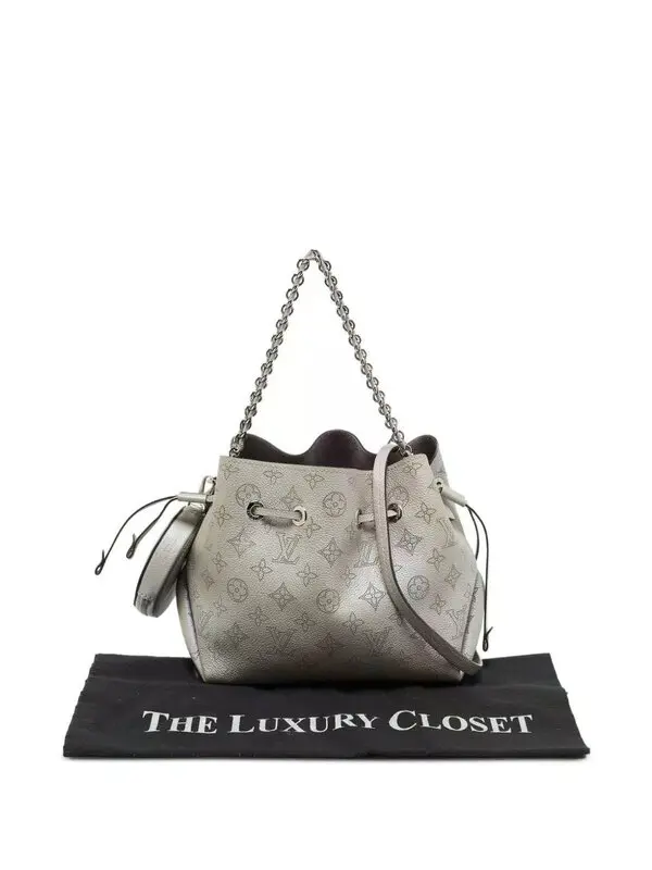 LOUIS VUITTON Bella Gris Souris Monogram Mahina Tote Bag - Grey