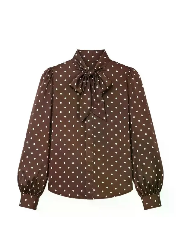 Chinti & Parker Polka-dot Pussy-bow Shirt
