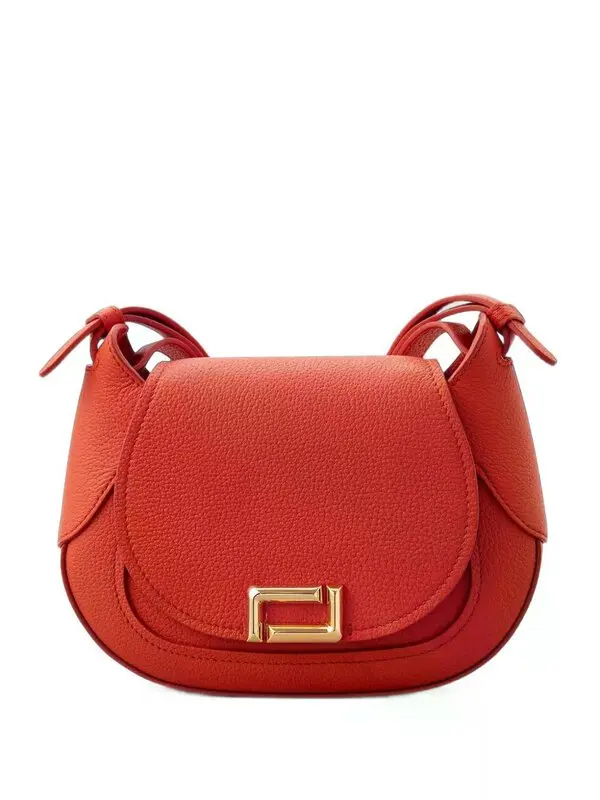 LANCEL Grained Leather Shoulder Bag - Red