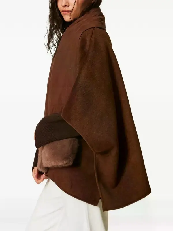 TWINSET Wool Cloth Poncho With Scarf