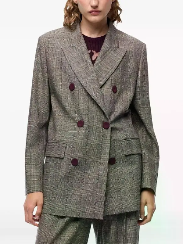 Pinko Double-breasted Check Jacket