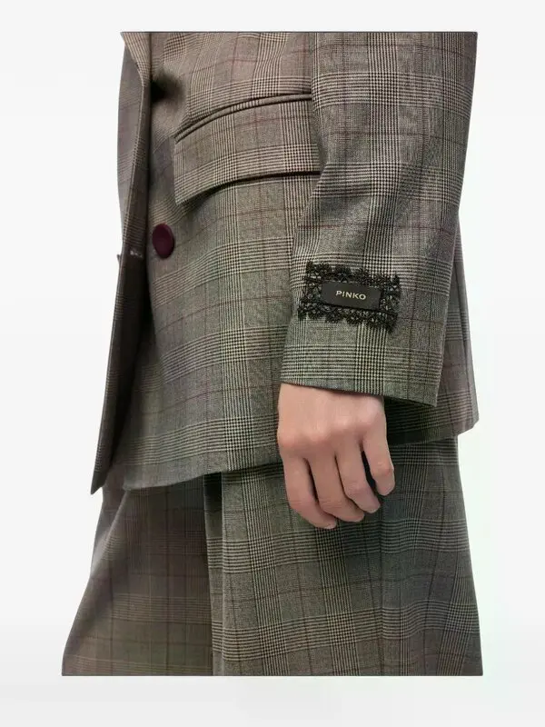 Pinko Double-breasted Check Jacket