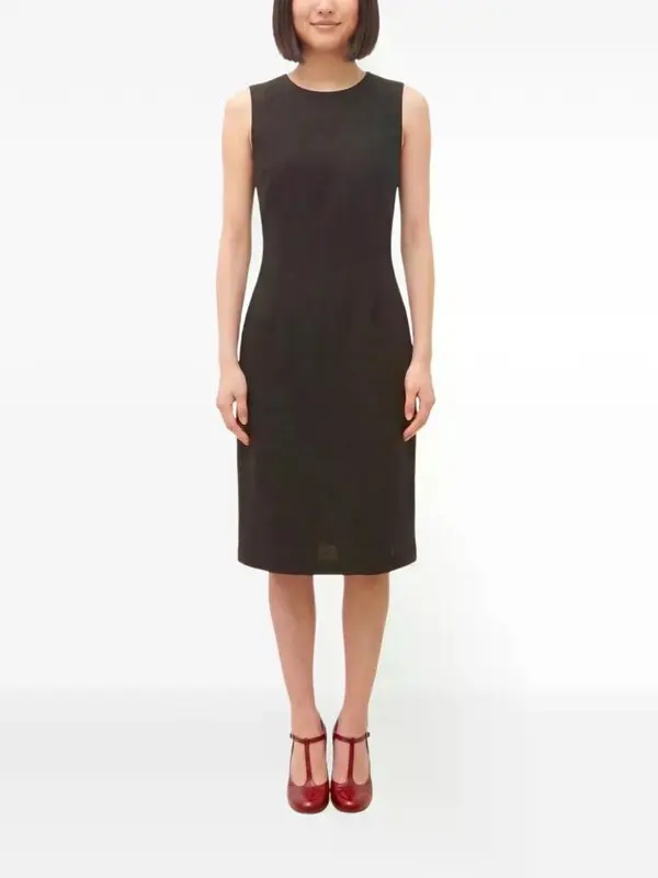 LAURA URBINATI Sleeveless Wool Midi Dress