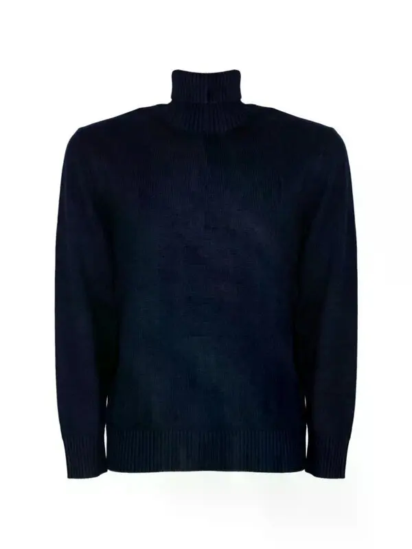 KANGRA Roll-neck Stockinette-stitch Sweater - Blue