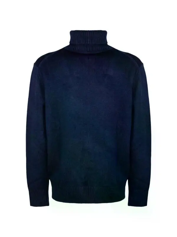 KANGRA Roll-neck Stockinette-stitch Sweater - Blue
