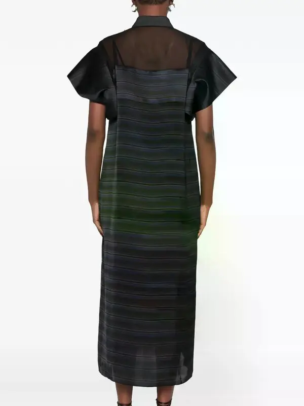 Sacai Striped Sheer-panel Dress
