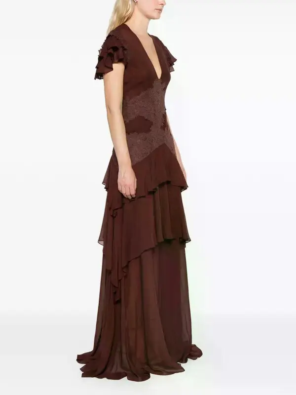 DE LA VALI Alcina Maxi Dress In Plum