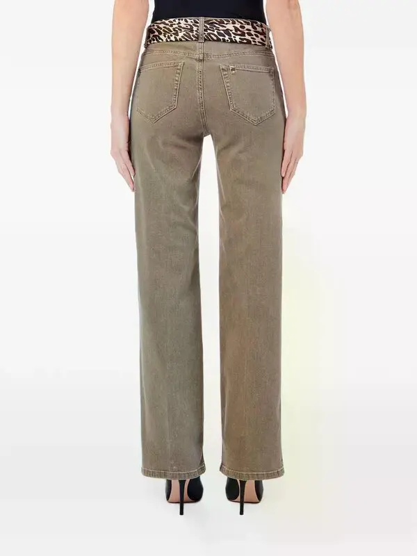Liu Jo Leopard-print Scarf Straight-leg Jeans