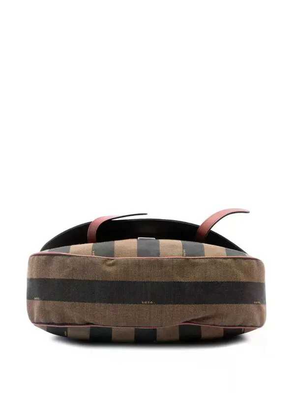 Fendi 2010-2026 Pequin Canvas And Leather Top Handle Bag Satchel