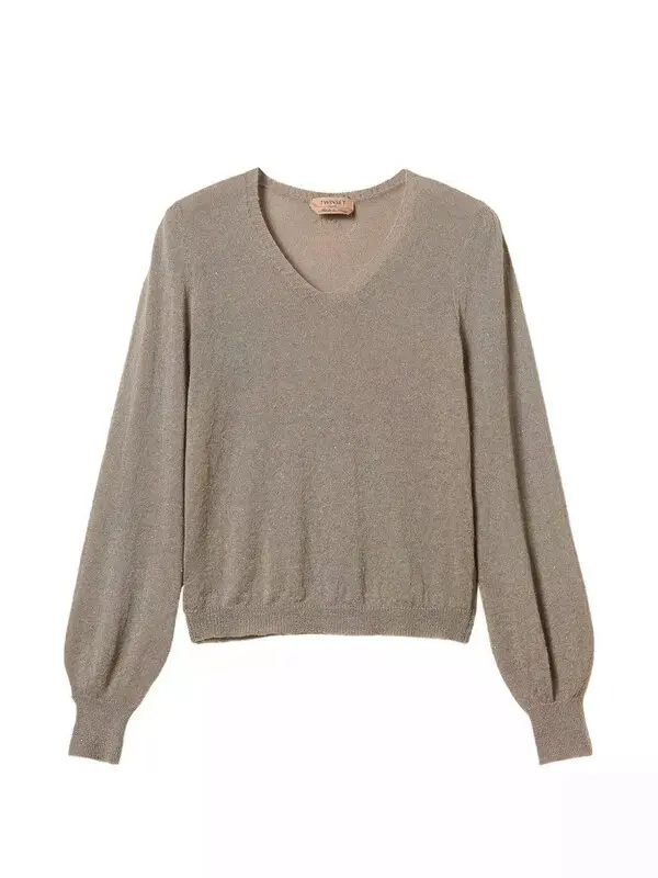 TWINSET Long-sleeved Jumper With Sequins - Neutrals