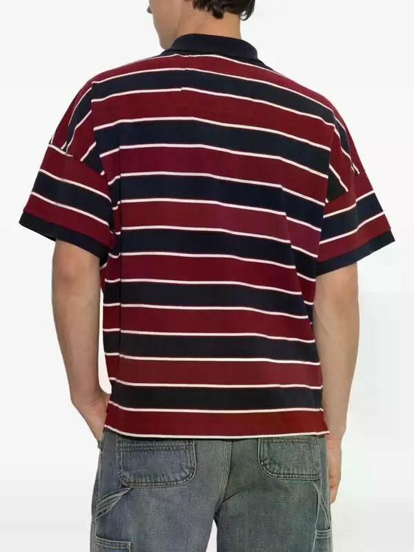 Rhude Fontaine Striped Ss Polo Shirt - Red