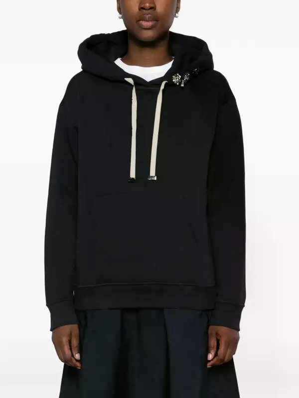 Max Mara Aurora Crystal-embellished Drawstring Hoodie