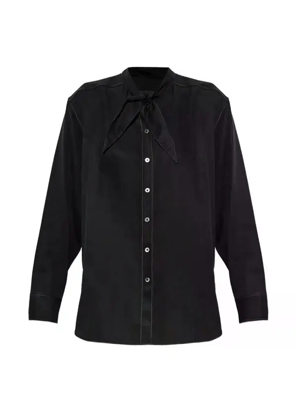 Paul Smith Tie-neck Contrast-stitch Shirt