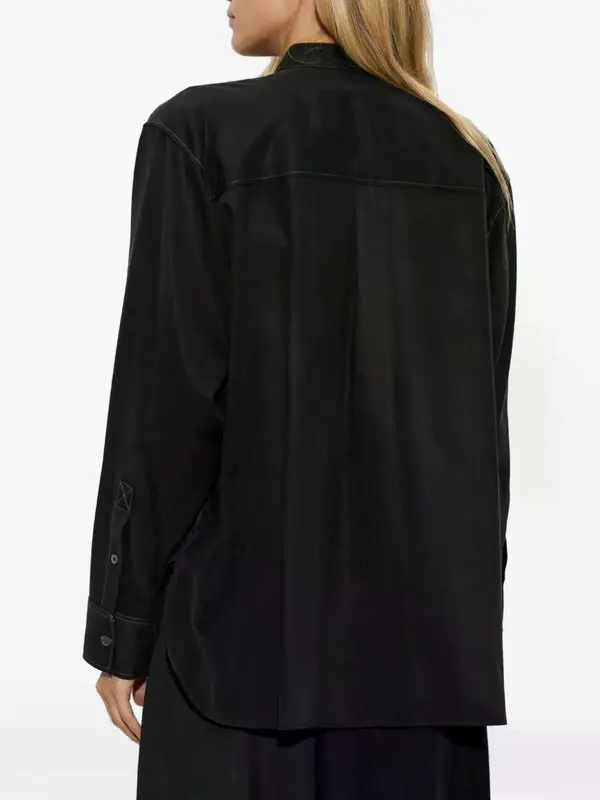 Paul Smith Tie-neck Contrast-stitch Shirt