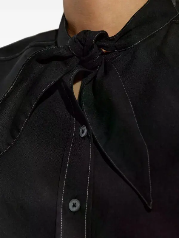Paul Smith Tie-neck Contrast-stitch Shirt