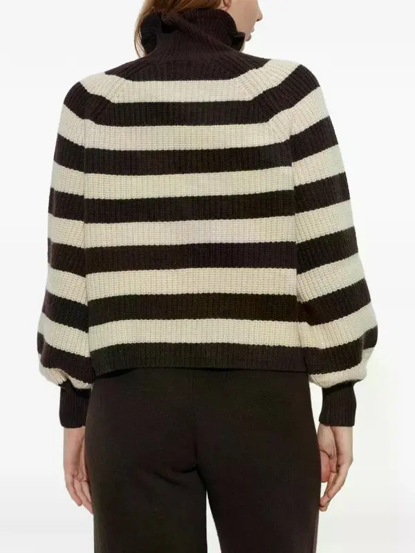 Max Mara Pontile Ruffled-trim Striped Sweater