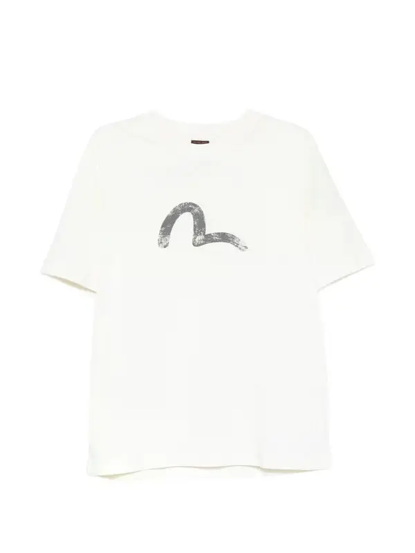 EVISU Logo-print T-shirt - Neutrals