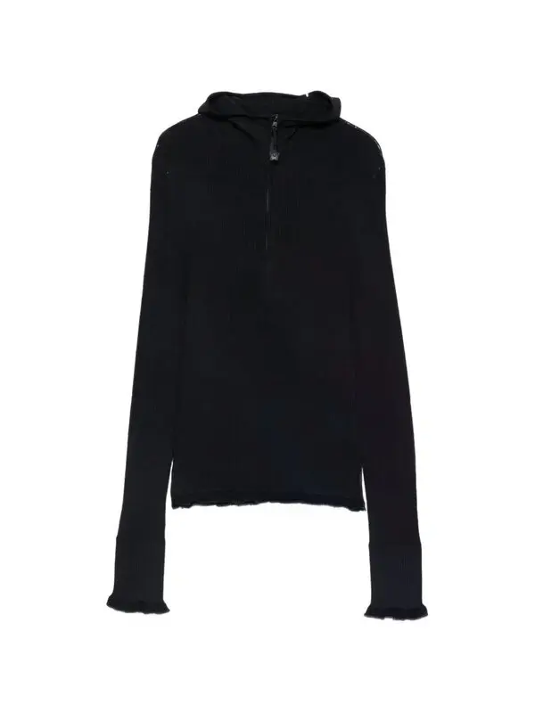 Cecilie Bahnsen Half-zip Ribbed-knit Sweater