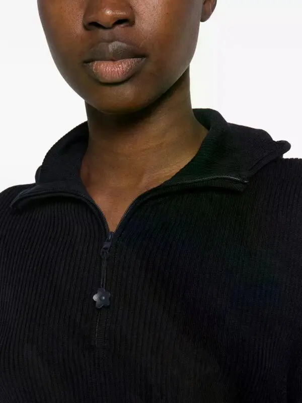 Cecilie Bahnsen Half-zip Ribbed-knit Sweater
