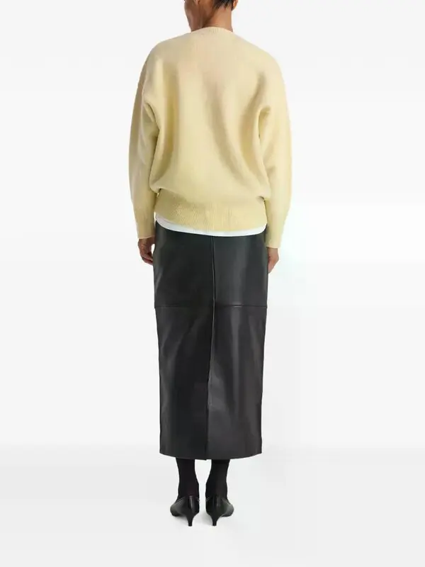 RÓHE Leather Midi Skirt