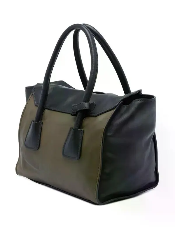 Prada 2000-2013 Bicolor Glace Calf Sound Lock Satchel