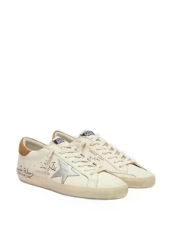 GOLDEN GOOSE Super-star Ltd In Nappa With Metallic-silver Star And All-over Lettering