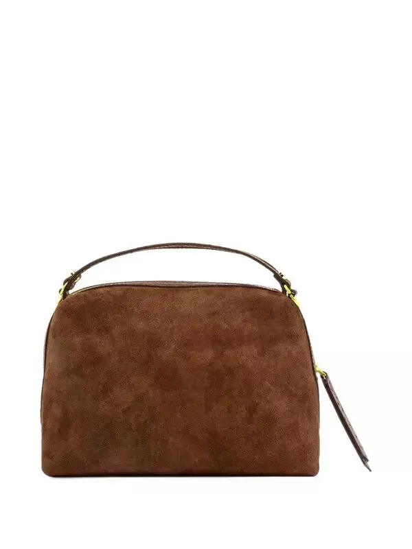 GIANNI CHIARINI Medium Alifa Suede Ostrich-effect Shoulder Bag