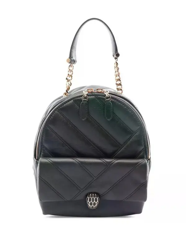 BVLGARI 2000-2026 Leather Serpenti Cabochon Backpack