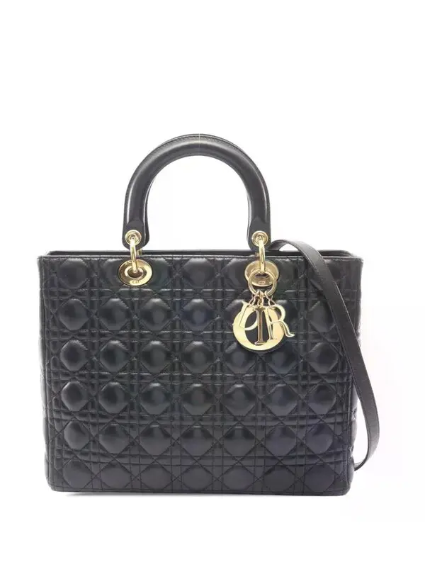Dior 2000-2026 Large Lambskin Cannage Lady Satchel