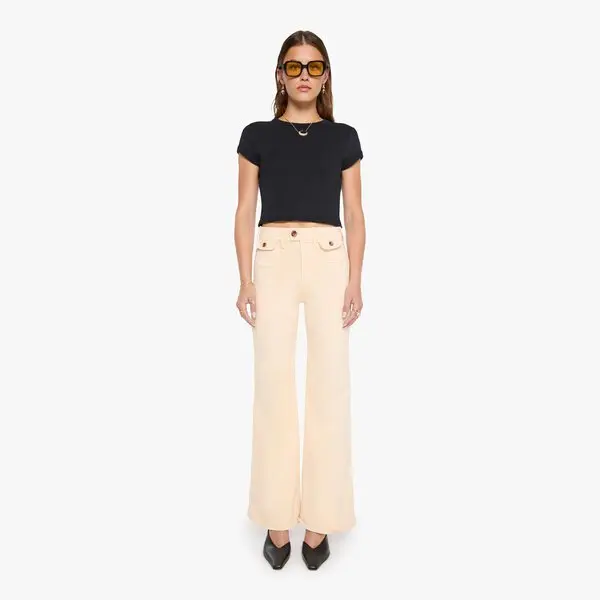 MOTHER The Pocket Book Hustler Roller Sneak Dollar Jeans - Sand