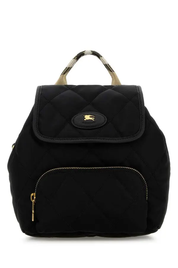 Burberry Canvas Mini Horseshoe Backpack - Black