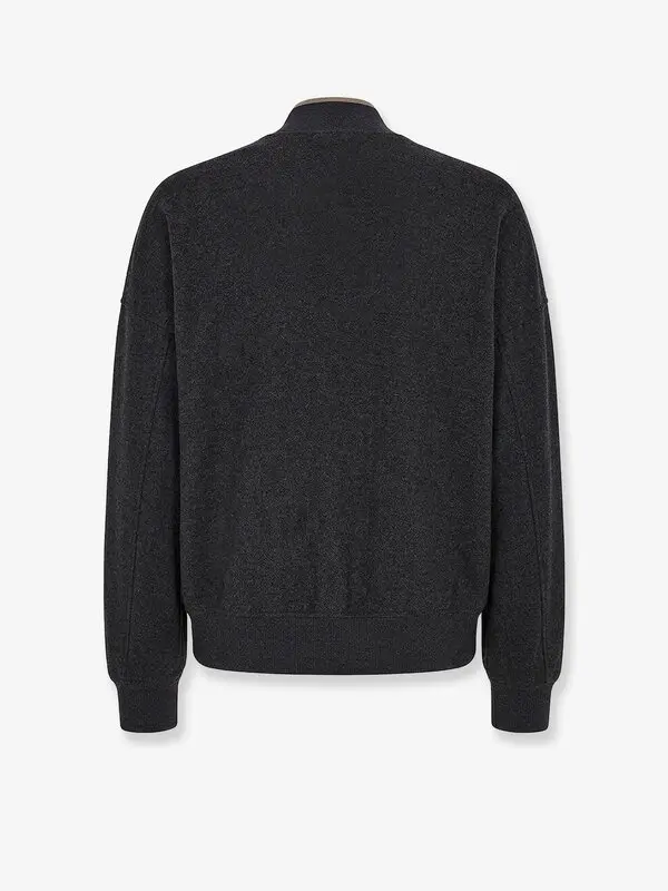 Brunello Cucinelli Cashmere Interlock Bomber Jacket With Logo