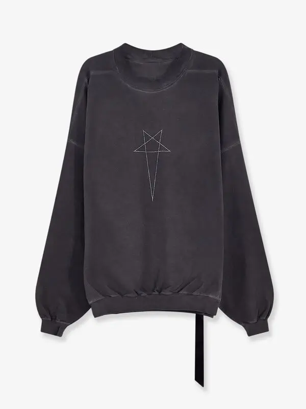 Rick Owens Hun Cotton Crewneck - Black