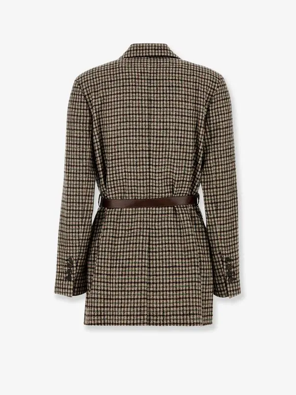 Brunello Cucinelli Madras Blazer With Belt