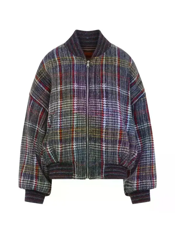 Missoni Wool Bomber Jacket With Check Motif