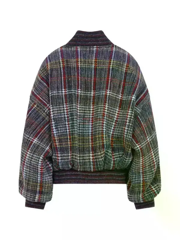 Missoni Wool Bomber Jacket With Check Motif