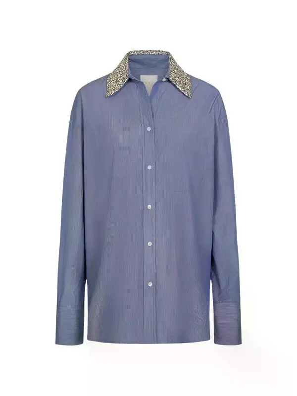 TWP Big Joe Crystal-collar Shirt - Blue