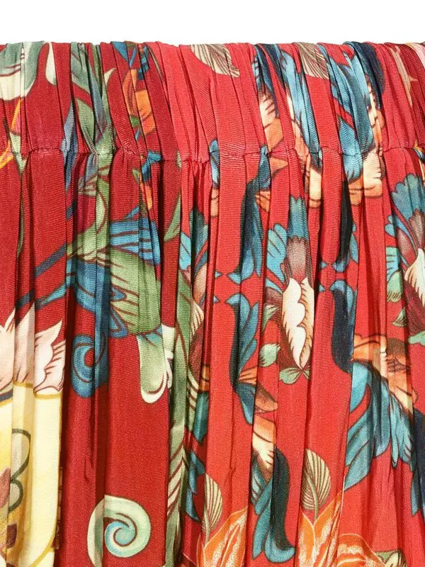 Farm Rio Lunar Boho Pleated Midi Skirt