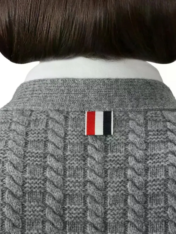 Thom Browne Merino-wool 4-bar Anchor-intarsia Cardigan