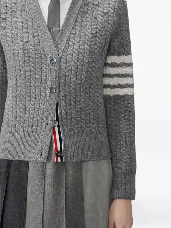 Thom Browne Merino-wool 4-bar Anchor-intarsia Cardigan