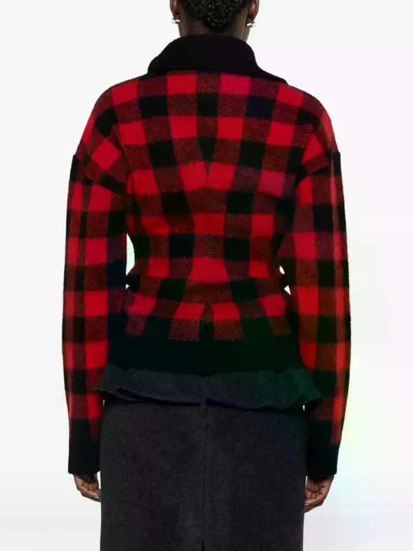 N°21 Check-pattern Virgin-wool Cardigan