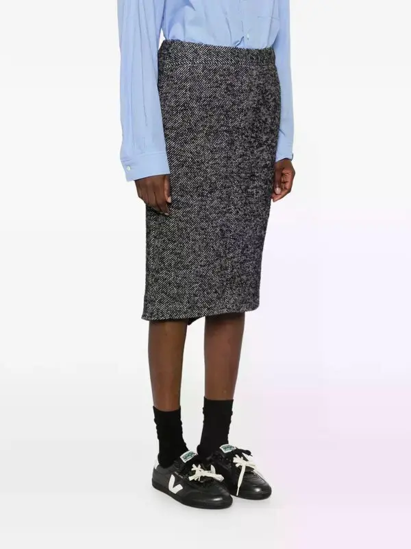 N°21 Herringbone-pattern Midi Skirt