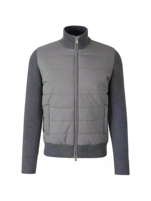 GRAN SASSO Quilted Panel Zip-up Cardigan