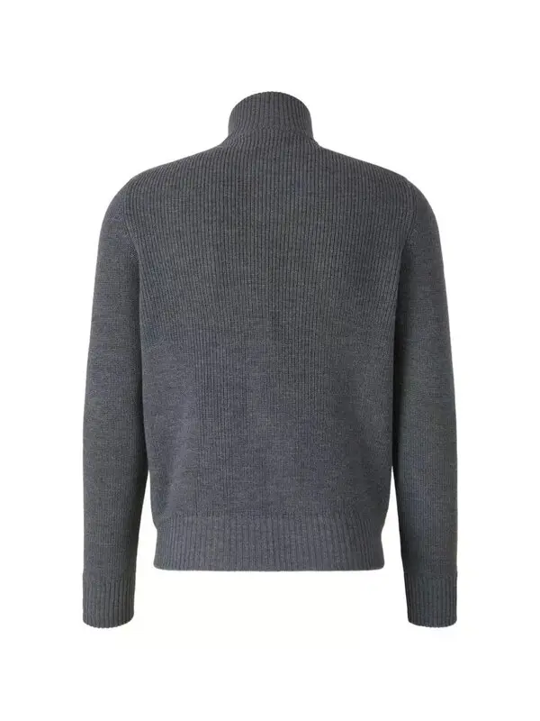 GRAN SASSO Quilted Panel Zip-up Cardigan