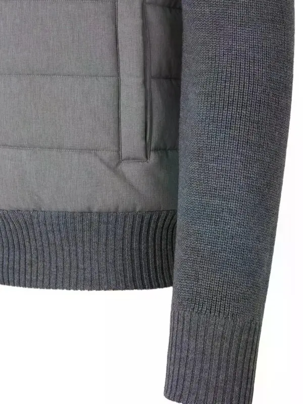 GRAN SASSO Quilted Panel Zip-up Cardigan