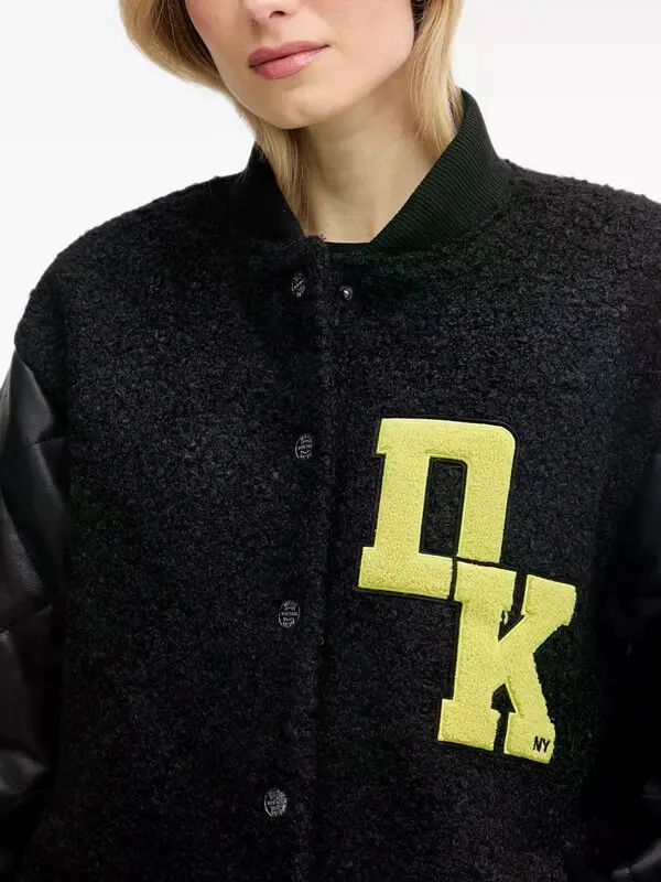 Dkny Quilted-sleeve Boucle Jacket